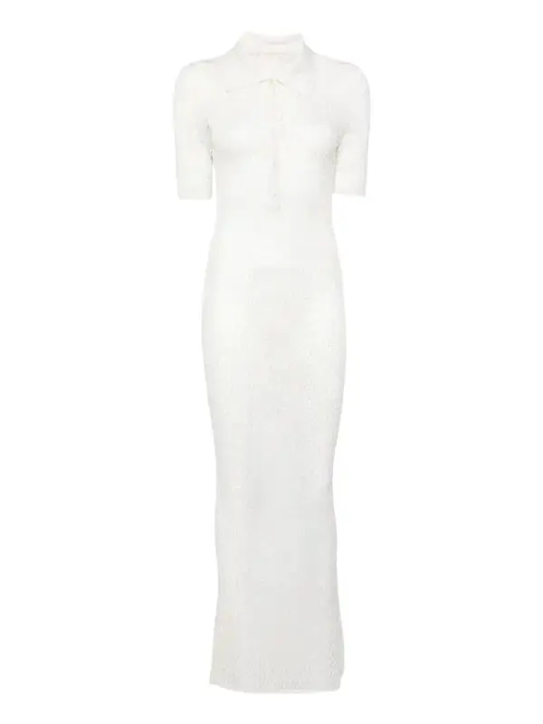 Kiki De Montparnasse Crochet Polo Dress - White