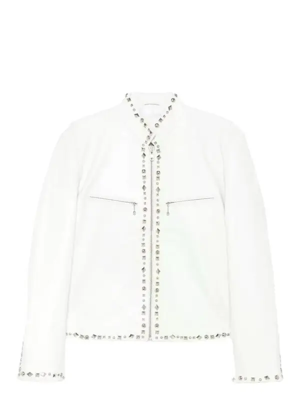 R13 Studded Cafe Racer Jacket - White