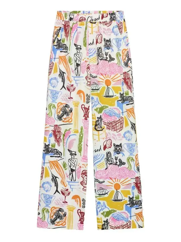 Closed Winona Print Trousers - White