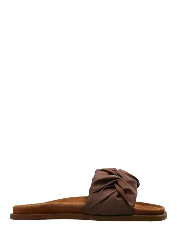 Inuikii Ruched Flat Sandals - Brown