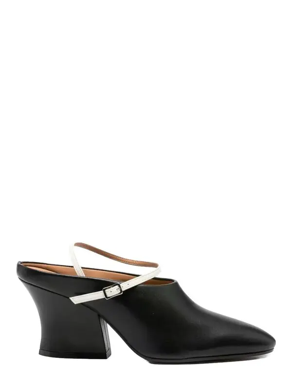 JIL SANDER Leather Mules - Black