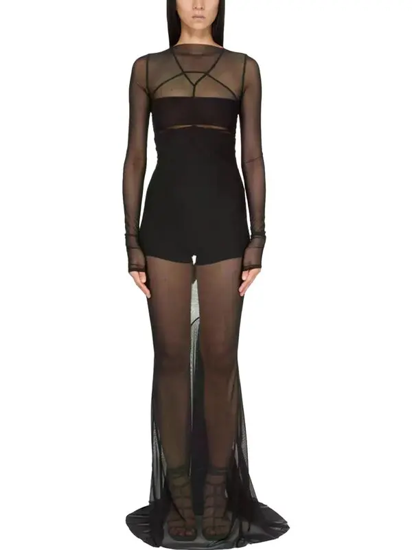 Rick Owens Crew-neck Maxi Dress - Black