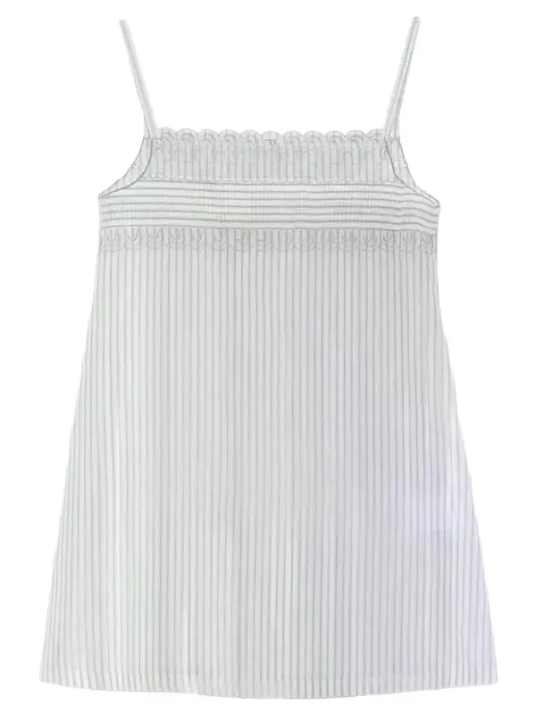 LOW CLASSIC Striped Lace Mini Dress - White