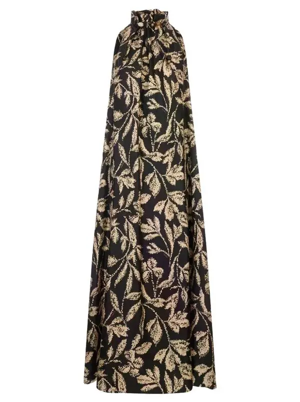 Max Mara Cartone Beaded Floral-print Maxi Dress - Black