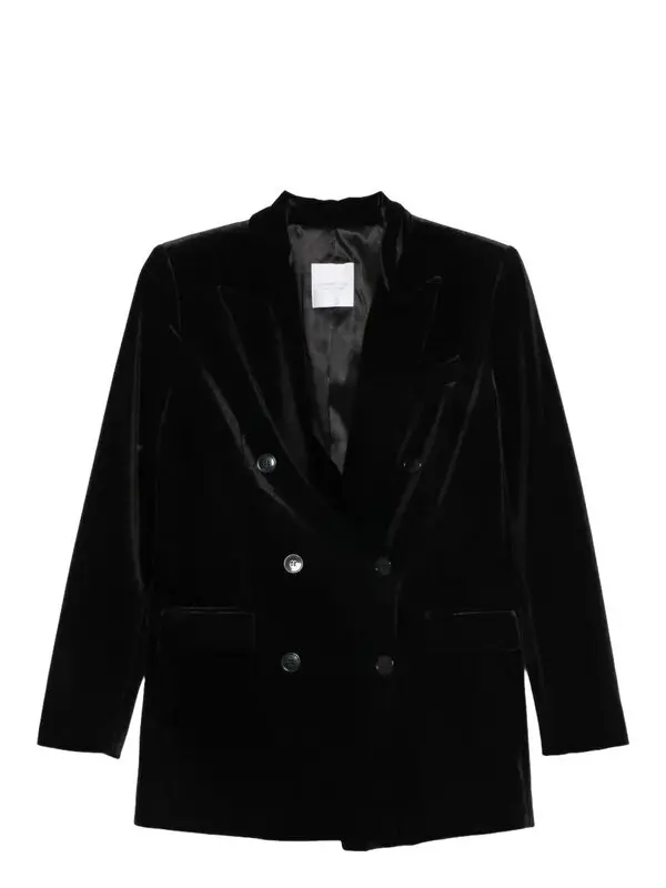 RUNDHOLZ BLACK LABEL Double-breasted Velvet Blazer - Black