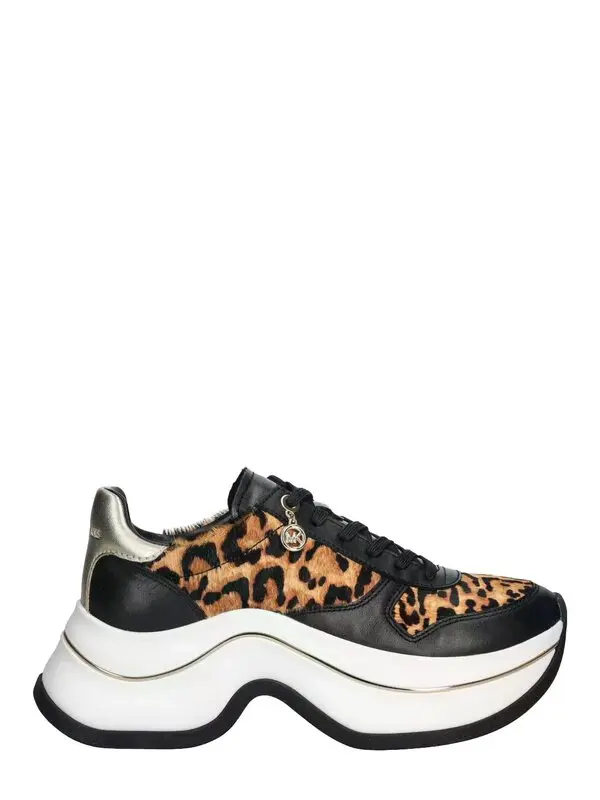 Michael Kors Arla Leopard-print Sneakers - Black