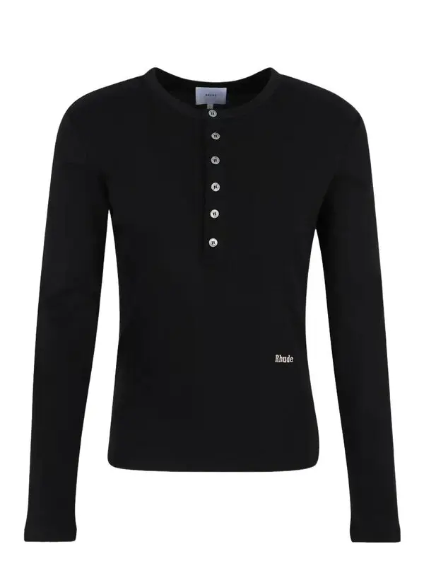 Rhude Button Long-sleeve T-shirt - Black
