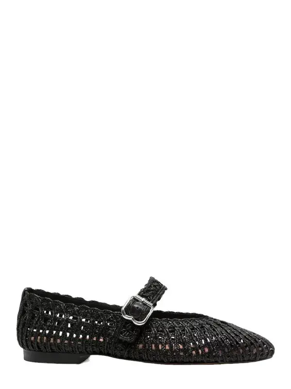 BIBI LOU Woven Strap Ballet Flats - Black