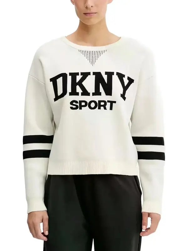 Dkny Knitted Logo Top - Neutrals
