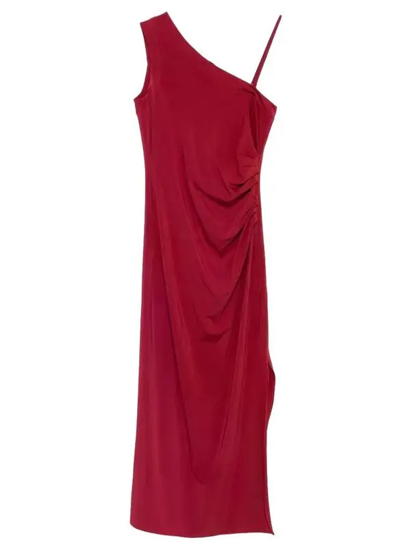 Max Mara Asymmetric Draped Midi Dress - Red