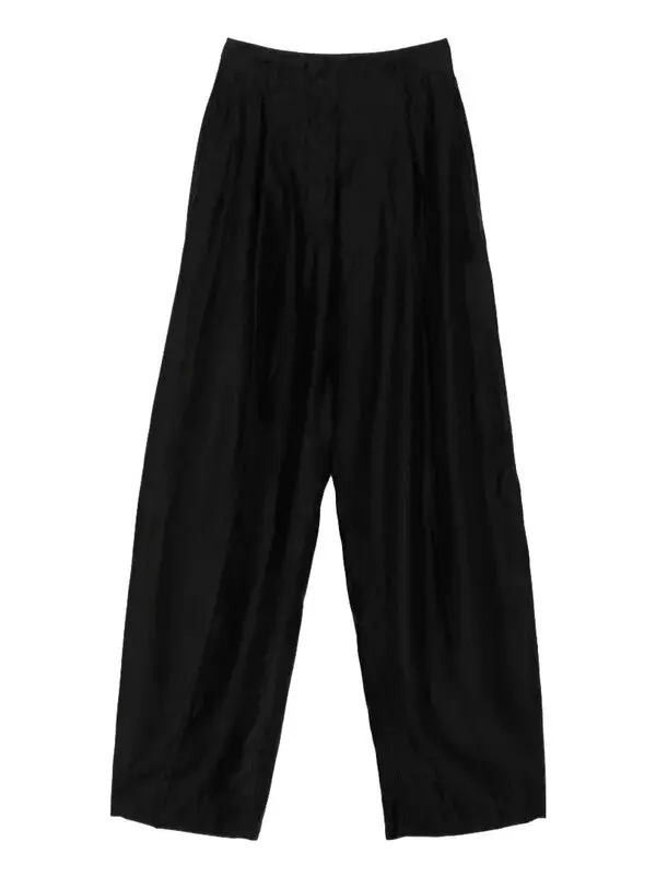 THELATEST Wide-leg Pleated Trousers - Black