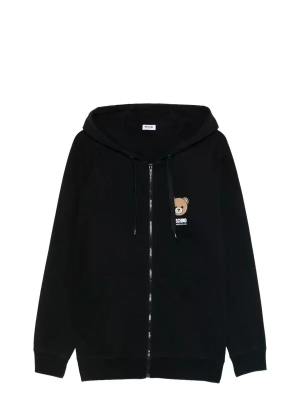 Moschino Logo-detail Hoodie - Black