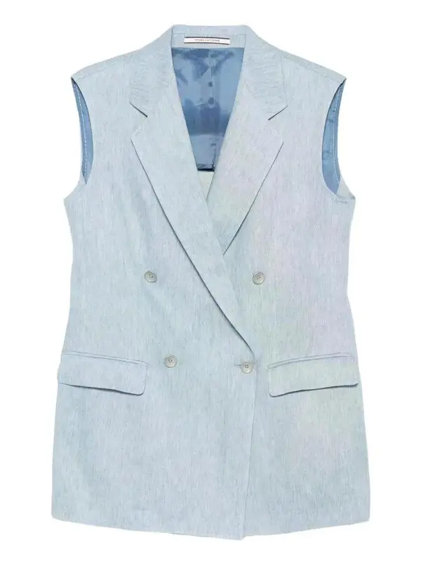 Tagliatore Bernice Double-breasted Vest - Blue