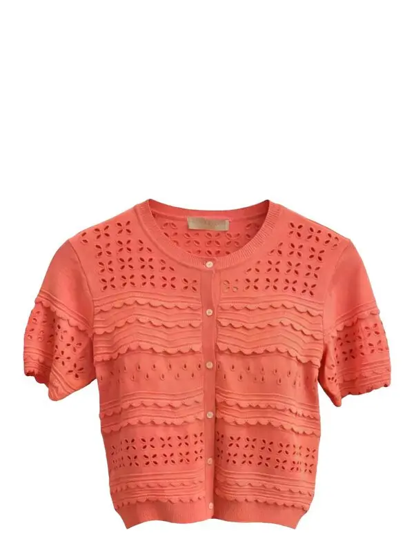Ulla Johnson Eyelet Knit Cardigan - Orange