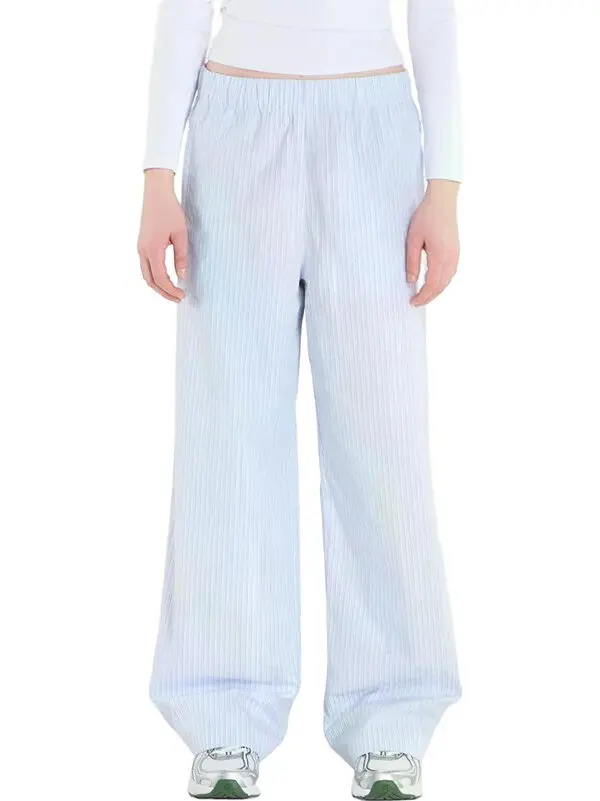 Calvin Klein Striped Wide-leg Pants - Blue