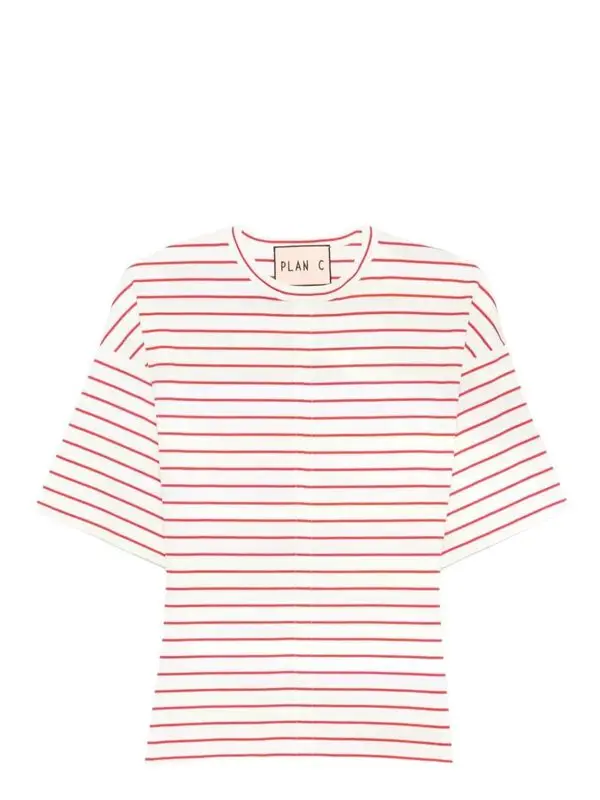 Plan C Striped T-shirt - White