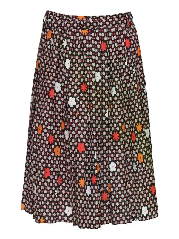 MAISON MARGIELA Floral-print Midi Skirt - Black