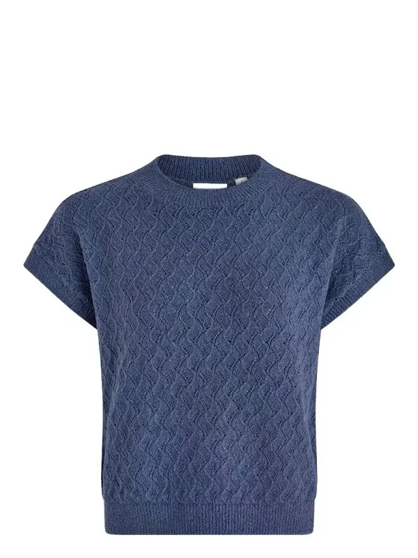 Varley Manae Pointelle Knit Top - Blue