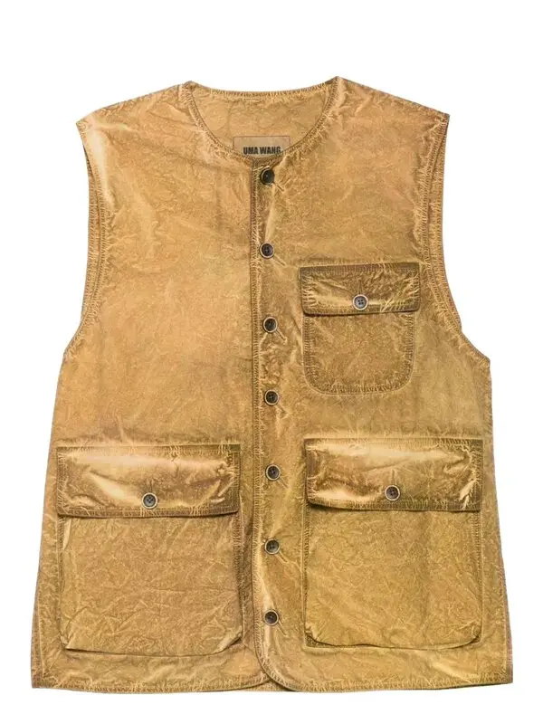 UMA WANG Buttoned Flap-pocket Vest - Neutrals