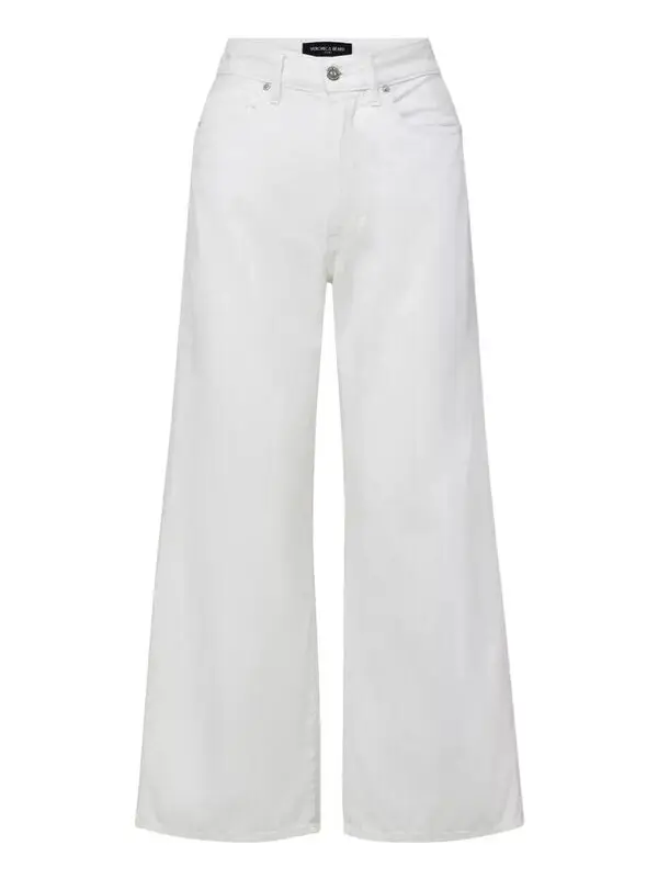 Veronica Beard Taylor Cropped Wide-leg Jeans - White