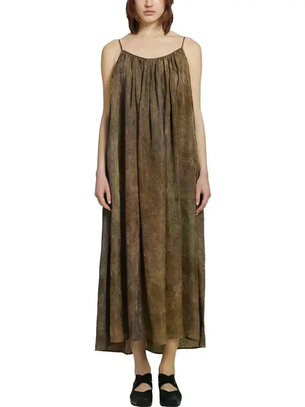 UMA WANG Ashel Gathered Maxi Dress - Brown