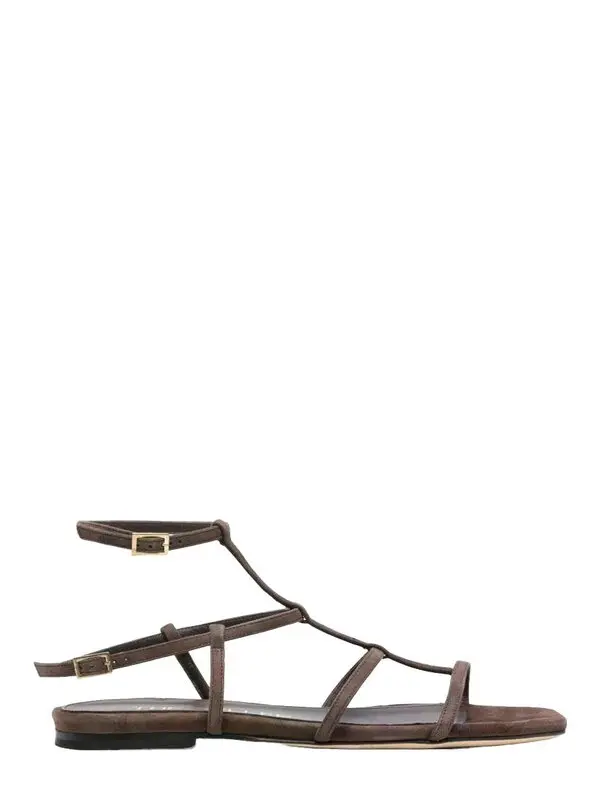 THE SELLER T-bar Suede Sandals - Brown