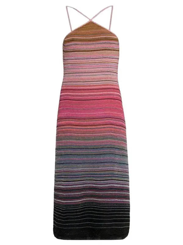 AKEP Striped Midi Dress - Pink