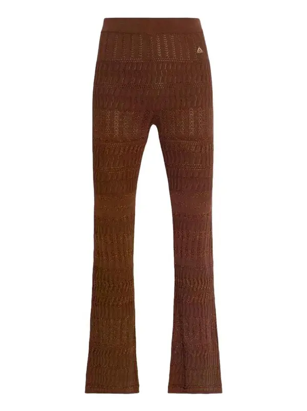 AKEP Openwork Straight-leg Trousers - Brown
