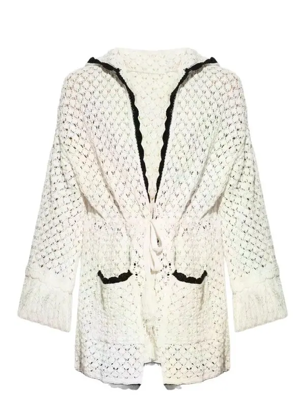 AKEP Hooded Cardigan - White