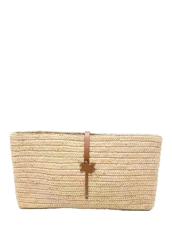 Manebí Kaia Palm-tree Clutch Bag - Neutrals