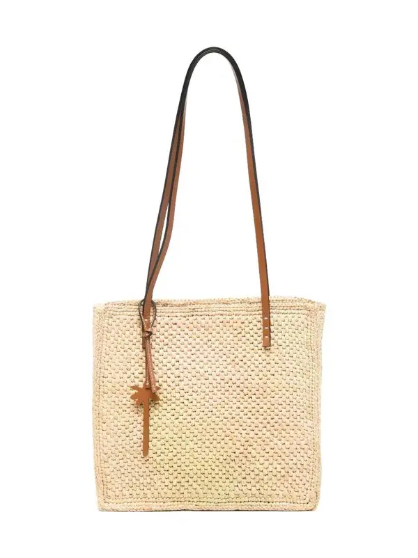 Manebí Inez Raffia Shoulder Bag - Neutrals