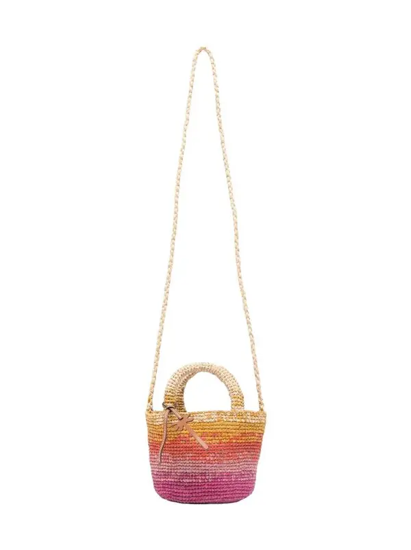 Manebí Mini Raffia Panier Tote Bag - Pink