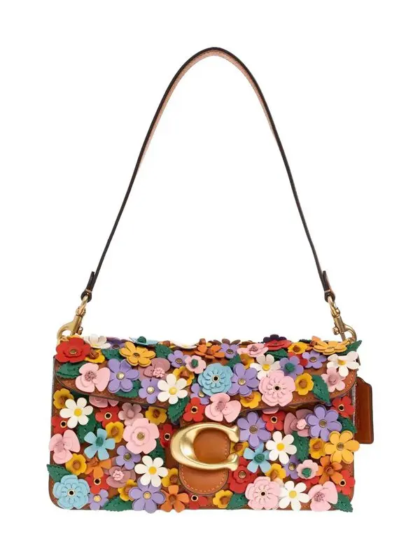 COACH Floral-appliqué Leather Tabby Shoulder Bag - Brown