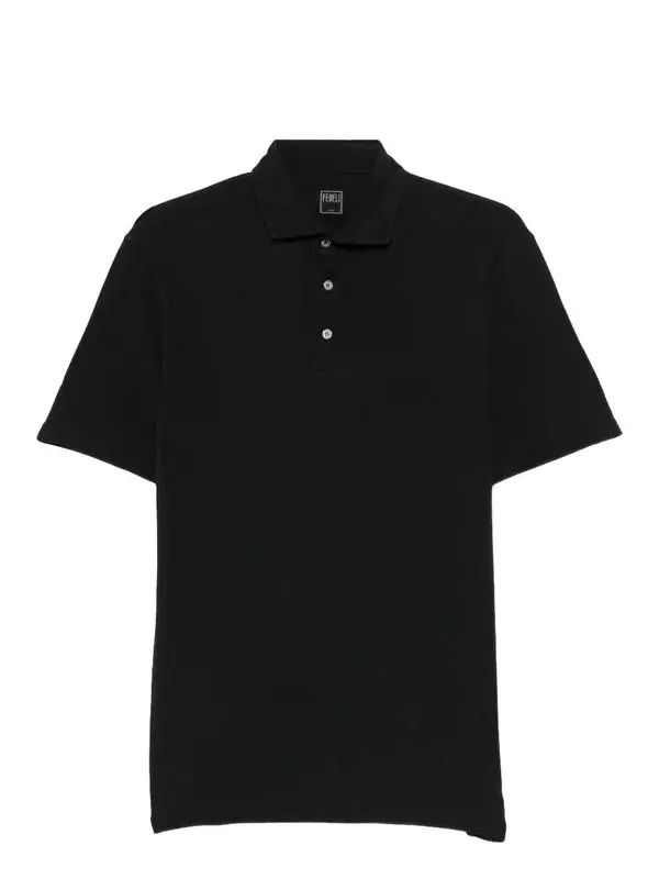 Fedeli Short-sleeve Polo Shirt - Black