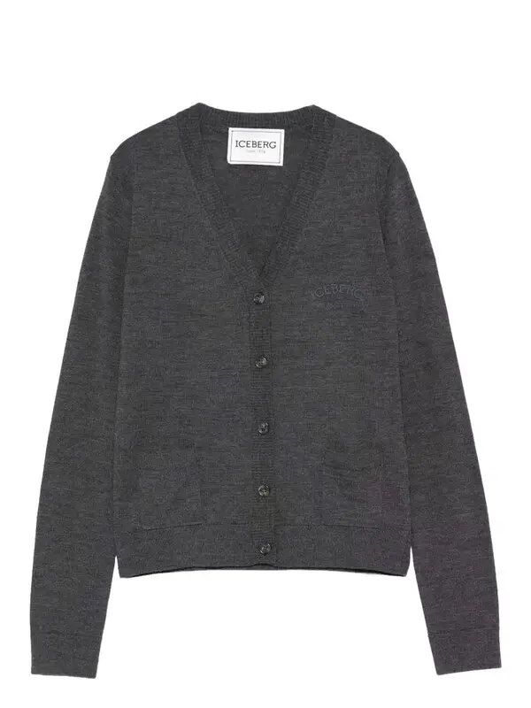 Iceberg V-neck Cardigan - Grey
