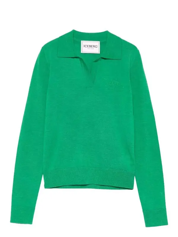 Iceberg V-neck Sweater - Green