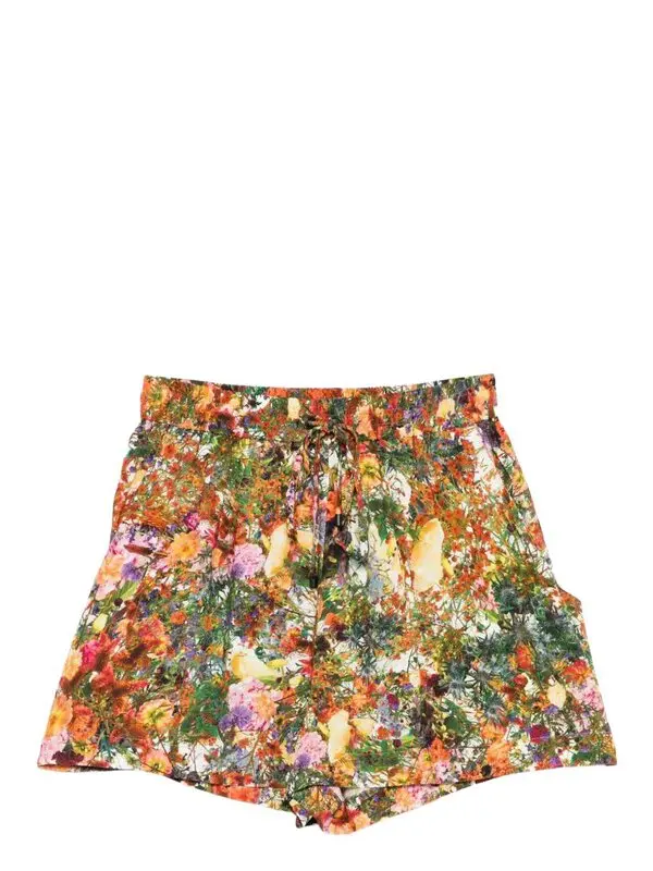 OSKLEN Floral Drawstring Shorts - Orange
