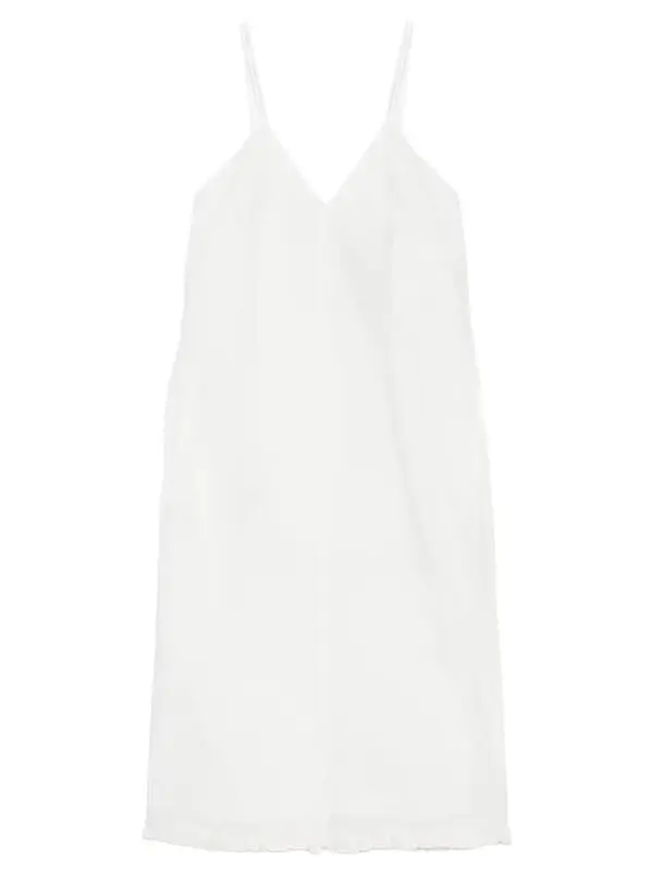 OCCLEUS Joy Strap Ruffled Midi Dress - White