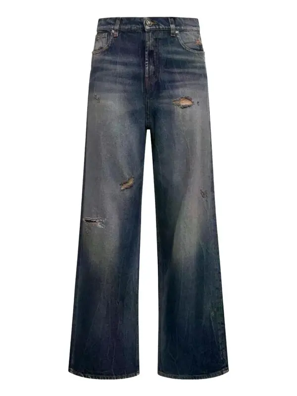 John Richmond Ripped-detail Jeans - Blue