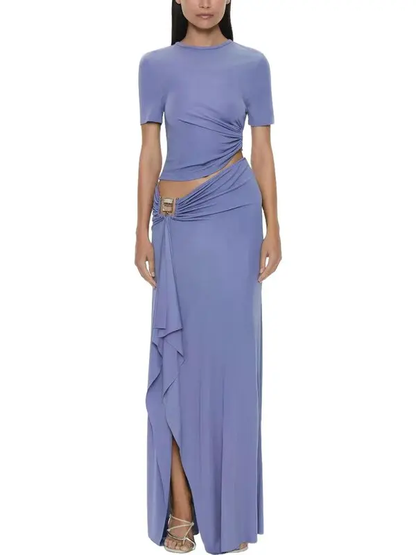 Christopher Esber Buckle Cascade Maxi Skirt - Purple