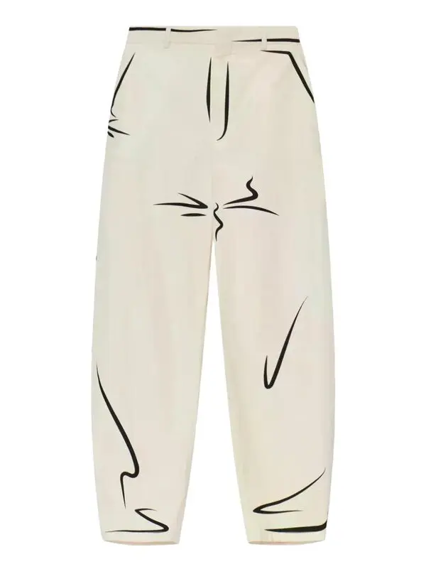 Moschino Printed Cotton Trousers - Neutrals