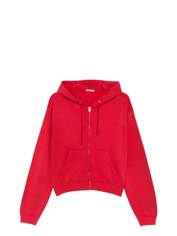 Auralee Zipped Hoodie - Red