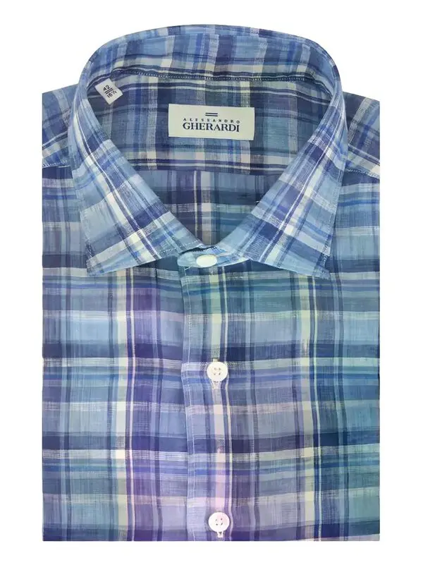 ALESSANDRO GHERARDI Checked-pattern Shirt - Blue