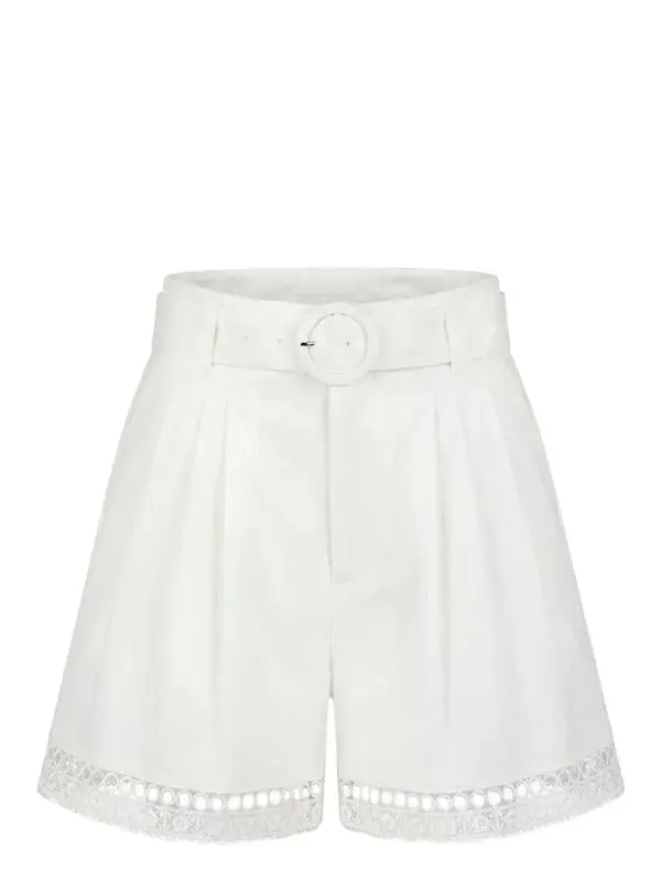 TWINSET Belted Cotton Shorts - White