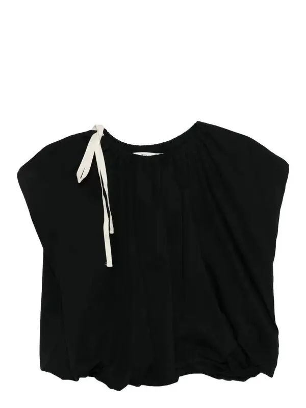 TELA Sibilla Tie-neck T-shirt - Black