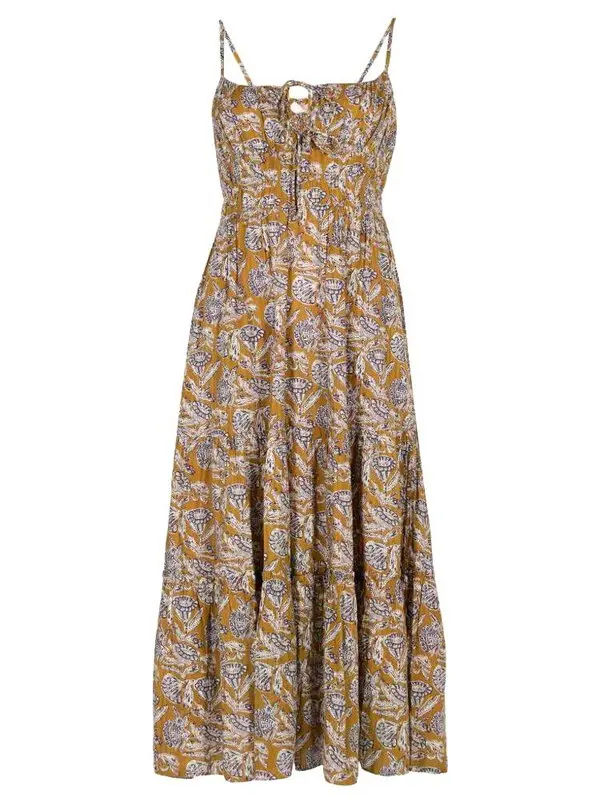 Ulla Johnson Aydin Cami Floral Midi Dress - Yellow