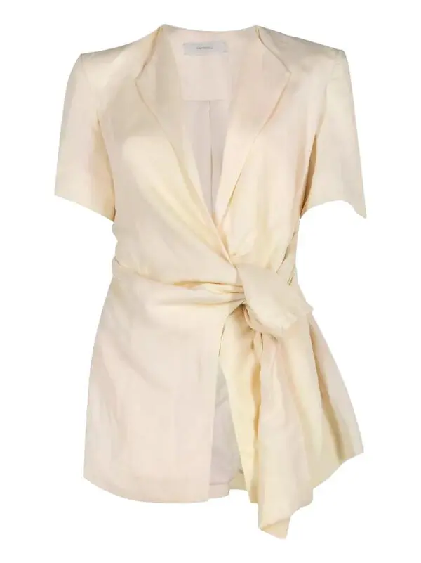 Faithfull The Brand Ida Knot Blouse - Neutrals