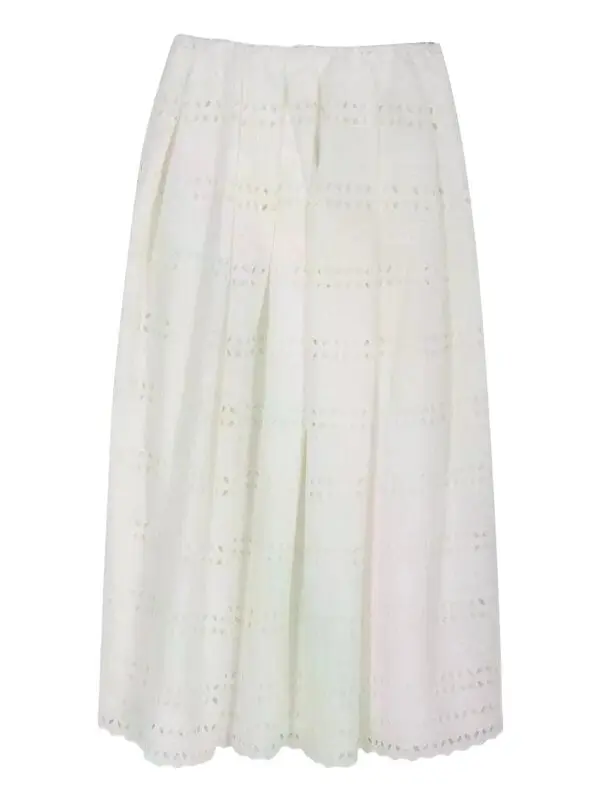 Faithfull The Brand Embroidered Midi Skirt - White