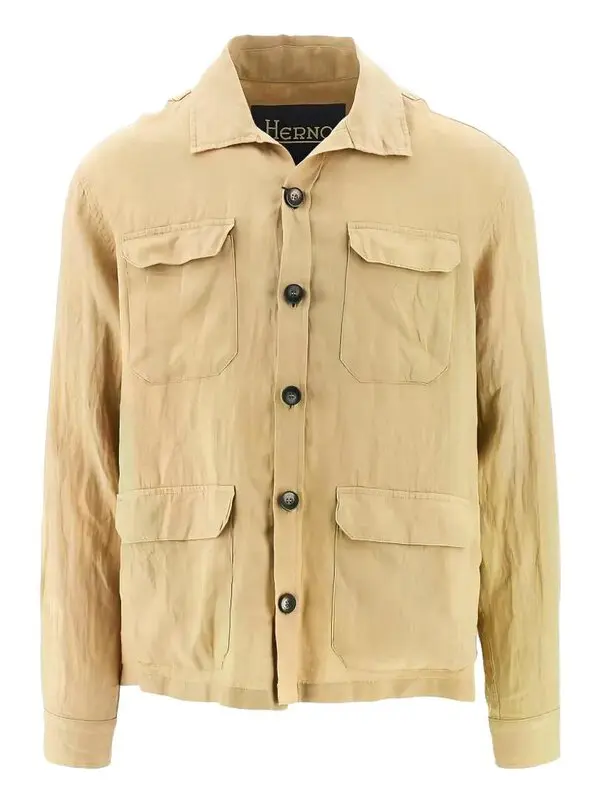 Herno Linen Shirt Jacket - Neutrals