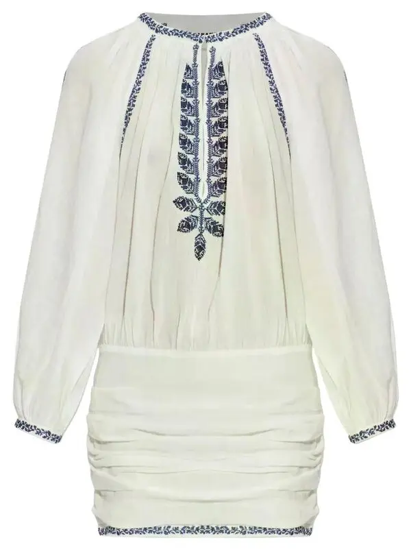 MARANT ETOILE Ludy Embroidered Mini Dress - White